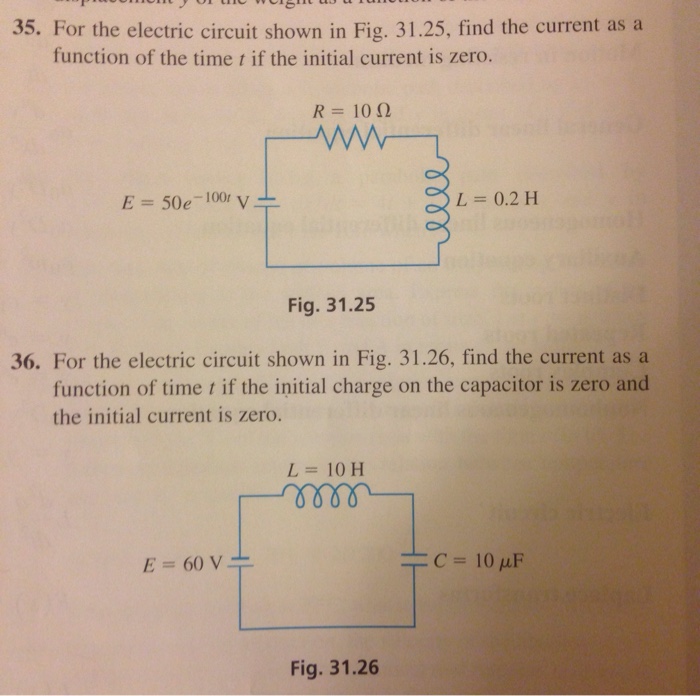 Solved 35. For the electric circuit shown in Fig. 3 I .25, | Chegg.com