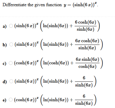 Solved I know how to do log differentiation but this one is | Chegg.com