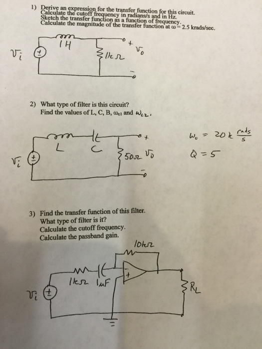 Solved Derive an expression for the transfer function for | Chegg.com