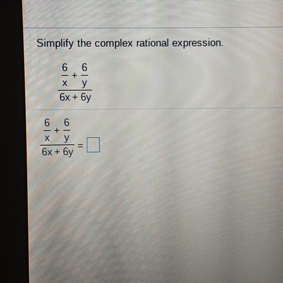 Solved Simplify the complex rational expression. | Chegg.com