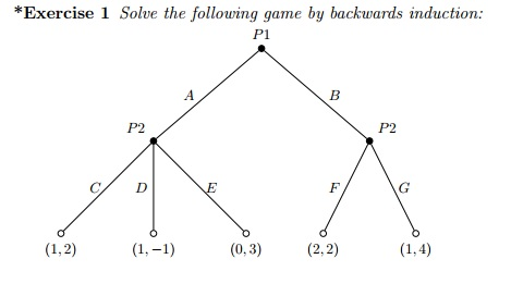 Solved Solve the following game by backwards induction: | Chegg.com