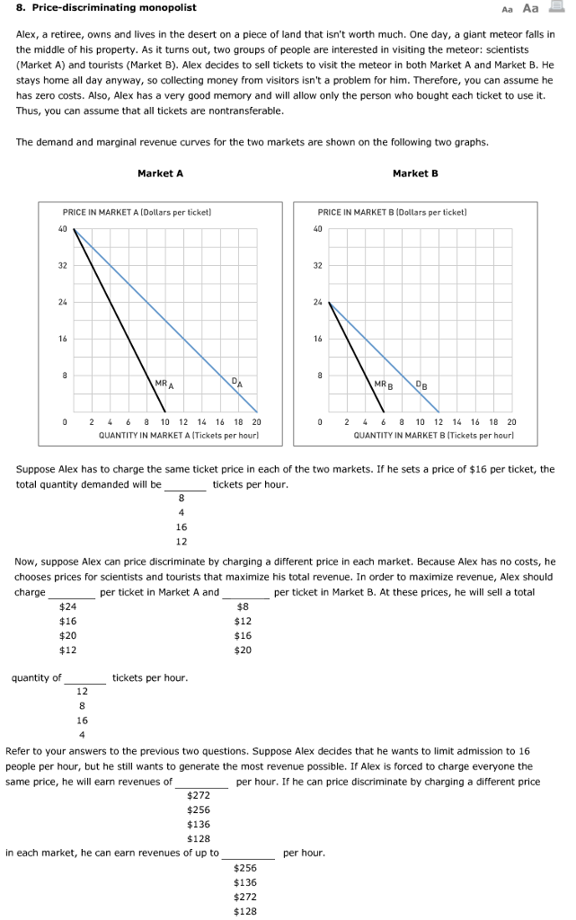 Solved Alex, a retiree, owns and lives in the desert on a | Chegg.com