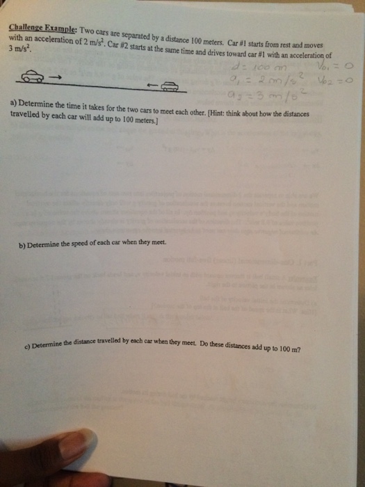 Solved Two cars are separated by a distance 100 meters. | Chegg.com