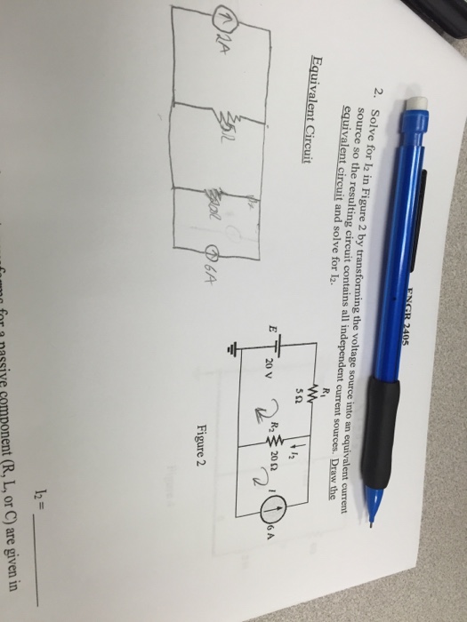 Solved 2. Solve for I2 in Figure 2 by transforming the | Chegg.com