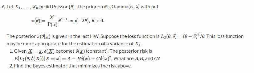 Let X_1, ..., X_n be iid Poisson(theta). The prior on | Chegg.com