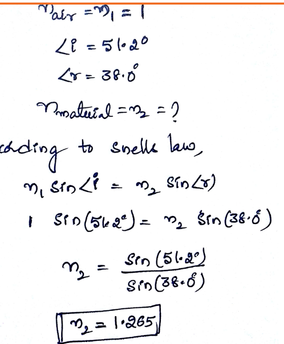Solved Incorrect. beam of light is traveling in air and | Chegg.com