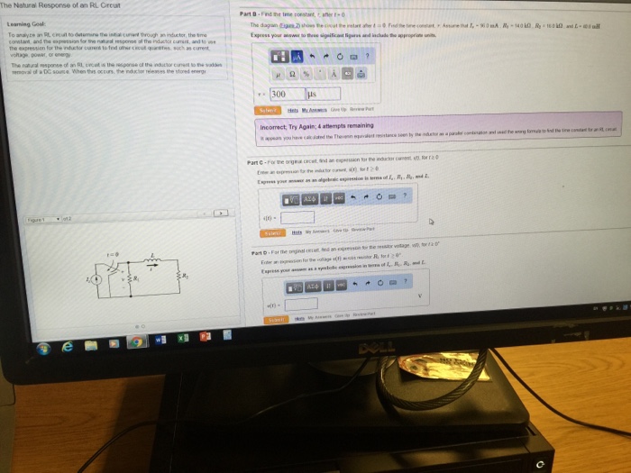 Solved To analysis in RL circuit to determine the initial | Chegg.com