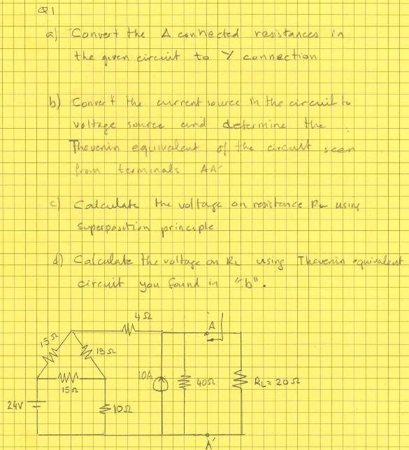Solved a) Convert the Delta connected resistance in the | Chegg.com