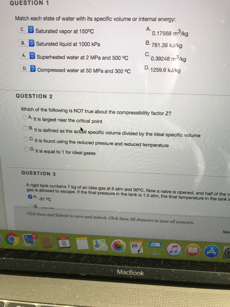 Solved QUESTION 1 Match each state of water with its | Chegg.com