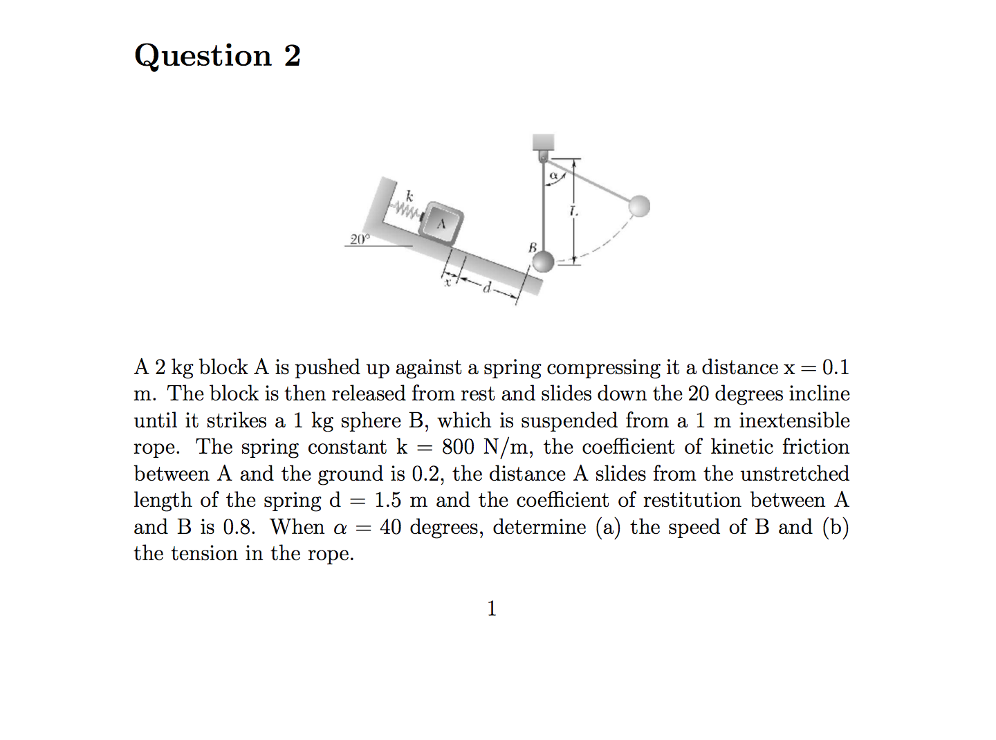 Solved A2 kg block A is pushed up against a spring | Chegg.com Solved A2 kg block A is pushed up against a spring | Chegg.com