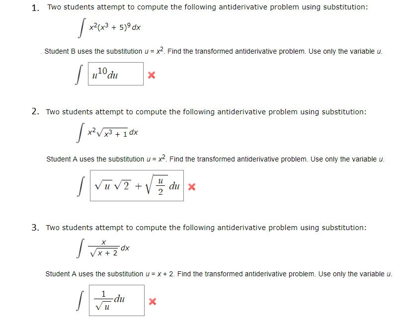 Solved 1. Two students attempt to compute the following | Chegg.com