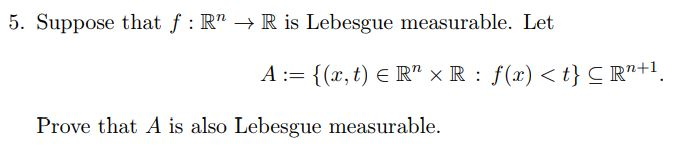 Solved 5 Suppose That F Rn Is Lebesgue Measurable Let