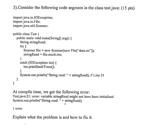 Solved Consider the following code segment in the class | Chegg.com