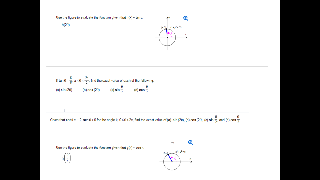 Solved Use the figure to evaluate the function given that | Chegg.com