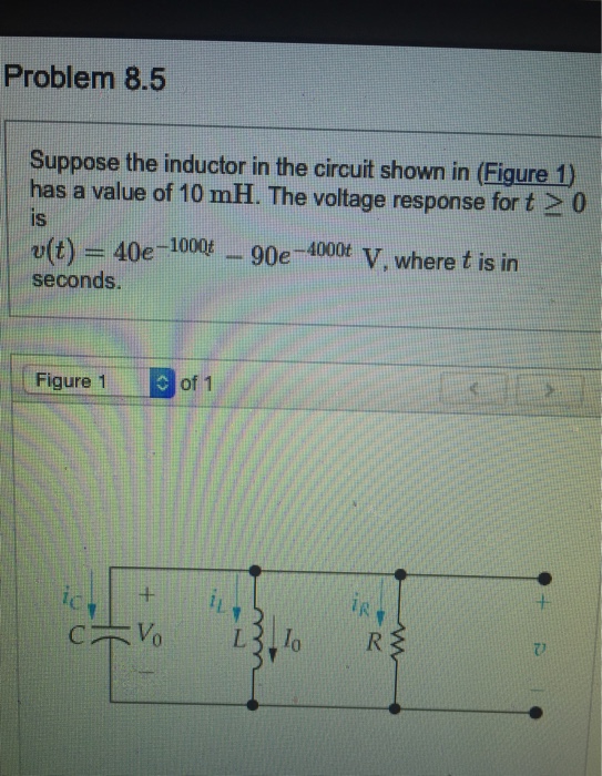 Solved Problem 8 5 Suppose The Inductor In The Circuit Shown