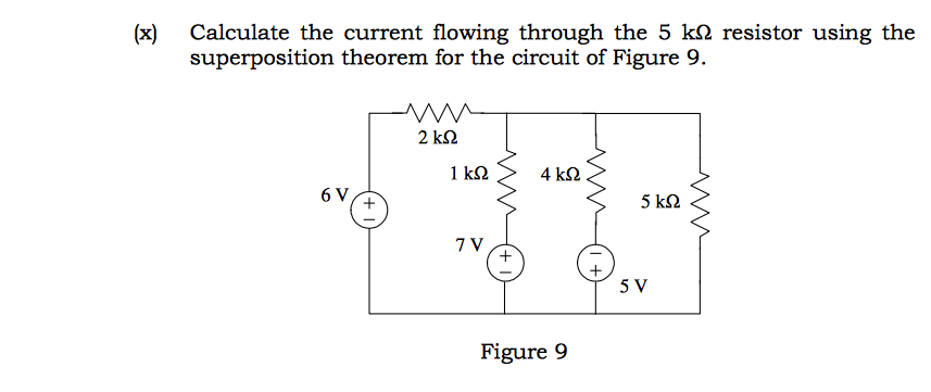 Solved Calculate the current flowing through the 5 k Ohm | Chegg.com