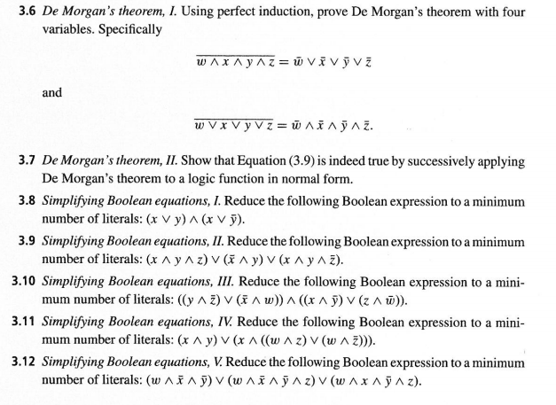 Solved De Morgan's theorem, I. Using perfect induction, | Chegg.com