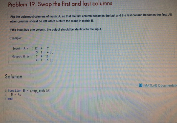 Solved Problem 7. Column Removal Remove the nth column from | Chegg.com