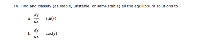 Solved Find and classify as stable, unstable, or | Chegg.com