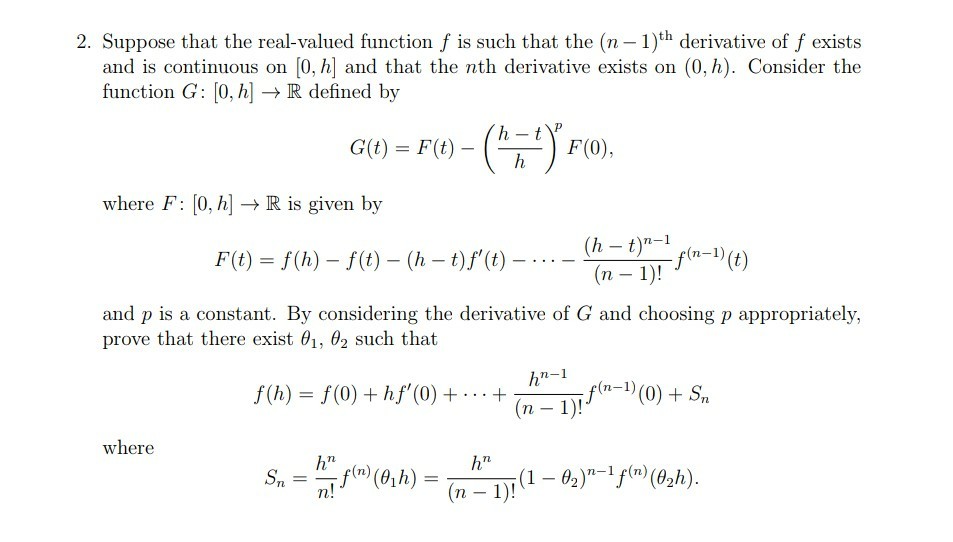 2. Suppose that the real-valued function f is such | Chegg.com