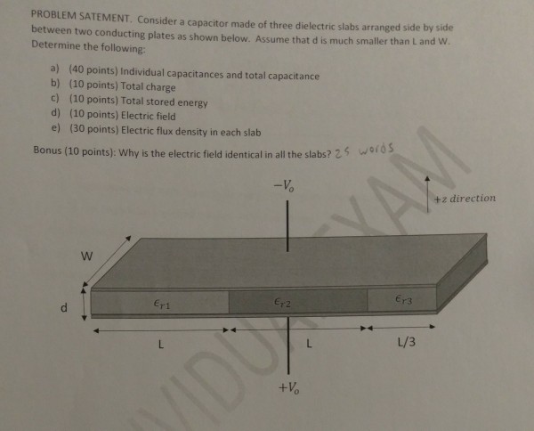 Solved PROBLEM SATEMENT. Consider a capacitor made of three | Chegg.com
