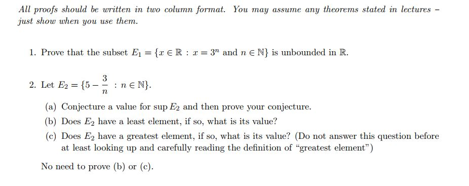 Solved All proofs should be written in two column format. | Chegg.com
