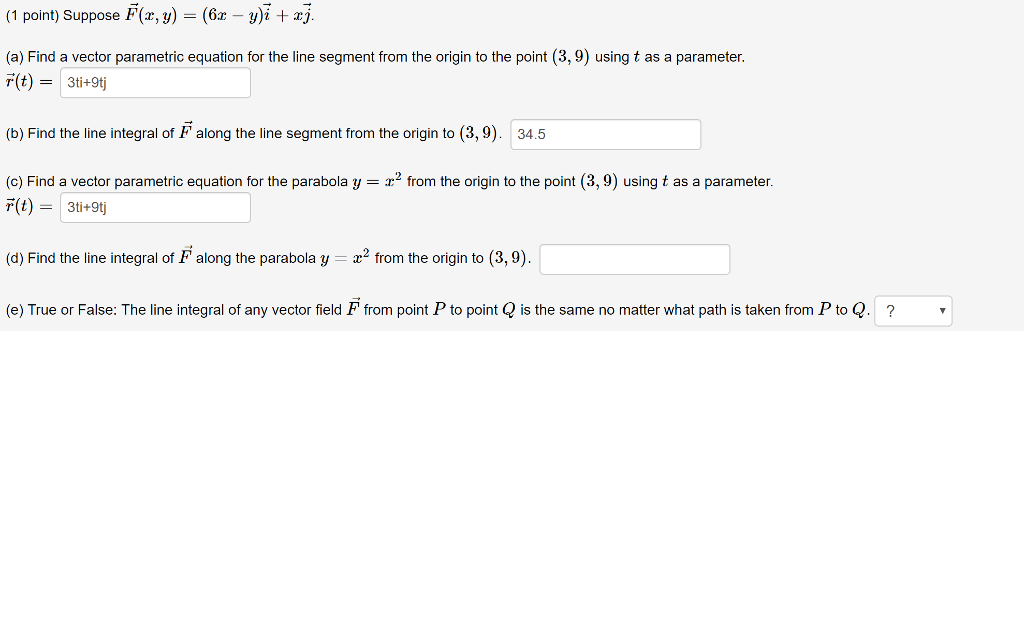 Solved (1 point) Suppose F(z, y) = (6z-wit zj (a) Find a | Chegg.com
