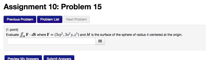 Solved Assignment 10: Problem 15 Previous Problem Problem | Chegg.com