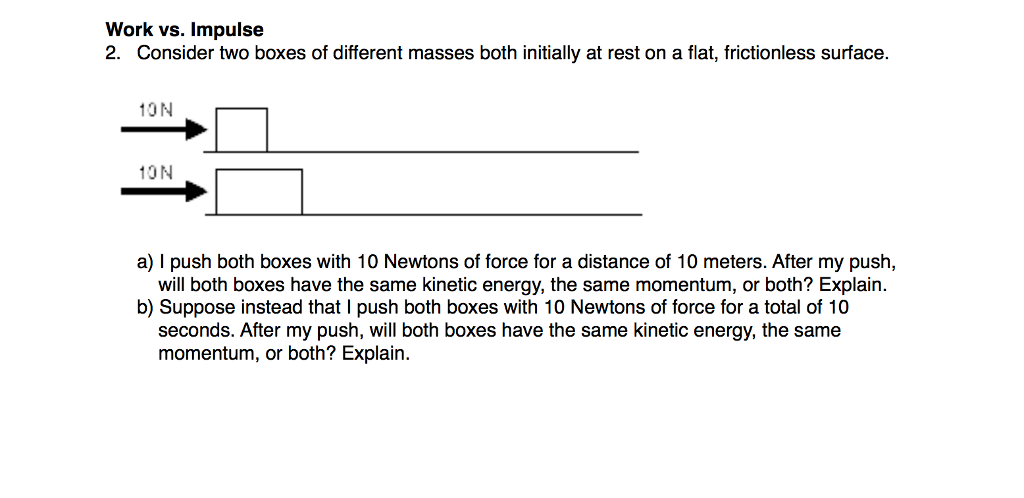 Solved Consider two boxes of different masses both initially | Chegg.com