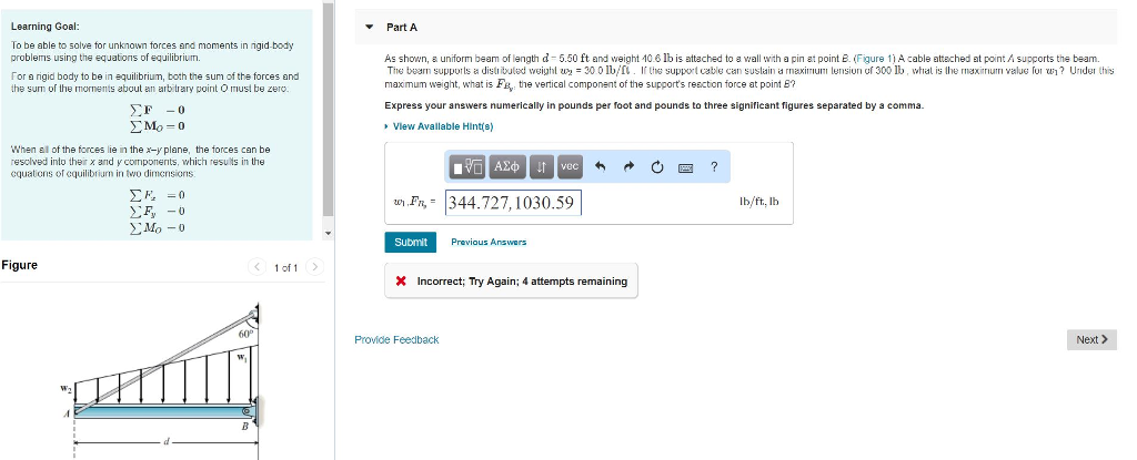 Solved Learning Goal: Part A To be able to solve for unknown | Chegg.com