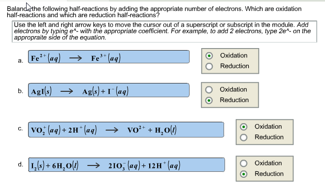 Solved Balance the following half-reactions by adding the | Chegg.com