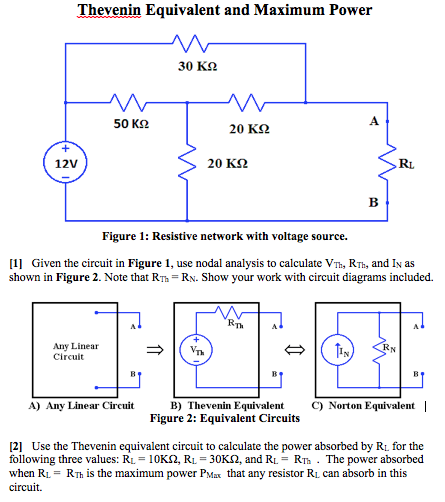 Solved Thevenin Equivalent and Maximum Power Given the | Chegg.com