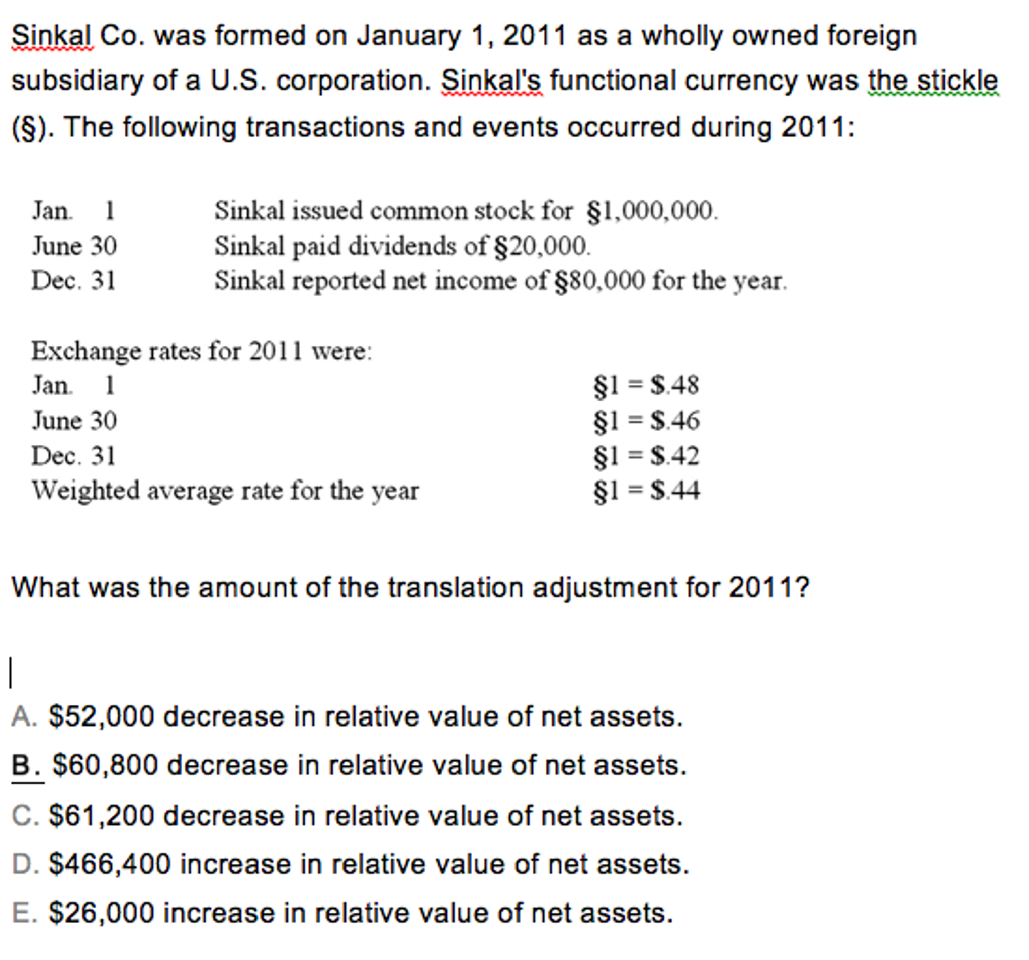 Solved Sinkal Co. was formed on January 1, 2011 as a wholly | Chegg.com