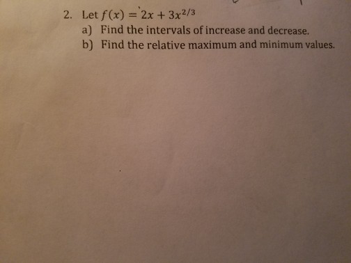 Solved a) Find the intervals of increase and decrease. b) | Chegg.com