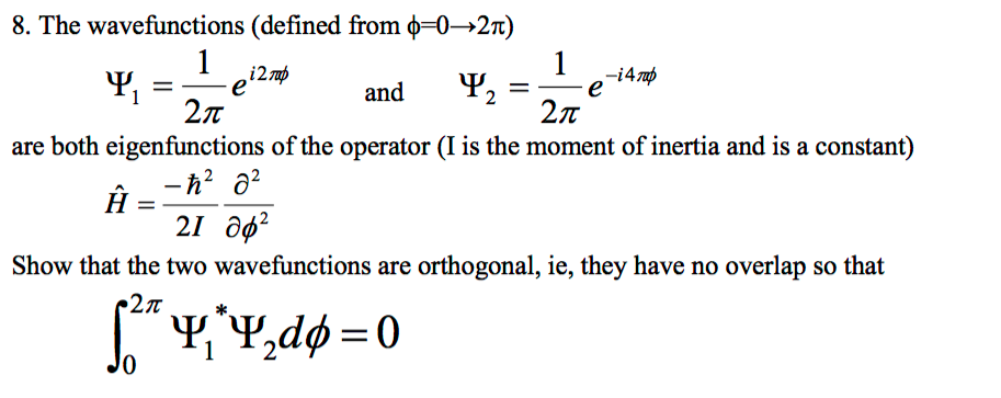 Solved The wave functions (defined from phi = 0 rightarrow 2 | Chegg.com
