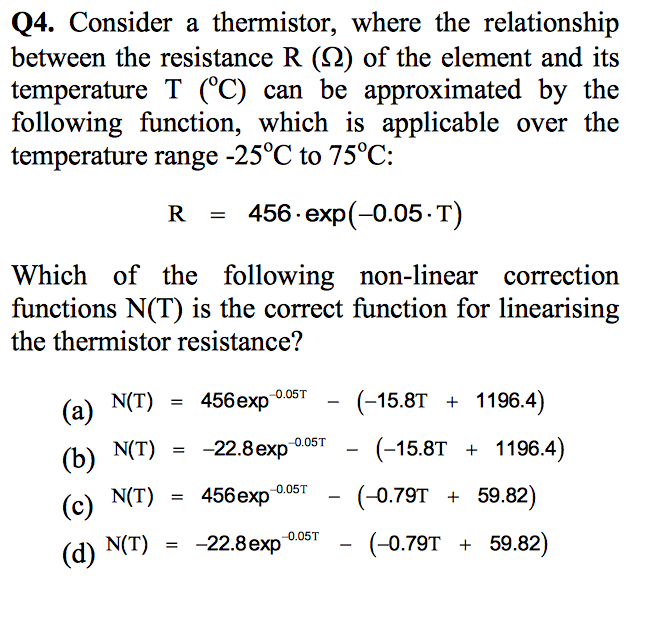 Solved Consider a thermistor, where the relationship between | Chegg.com