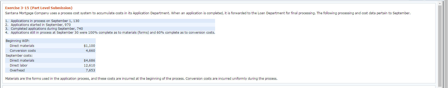 Solved Exercise 3-15 (Part Level Submission) Santana | Chegg.com