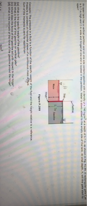 Solved An open tank has a vertical partition and one side | Chegg.com