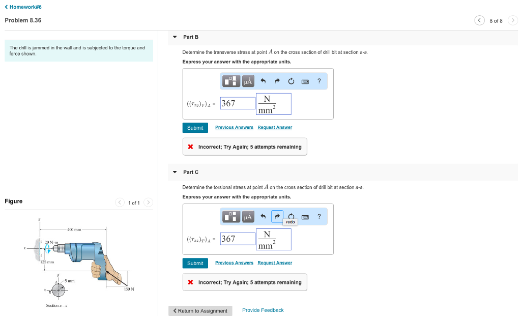 Solved Homework#6 Problem 8.36 Part B The drill is | Chegg.com