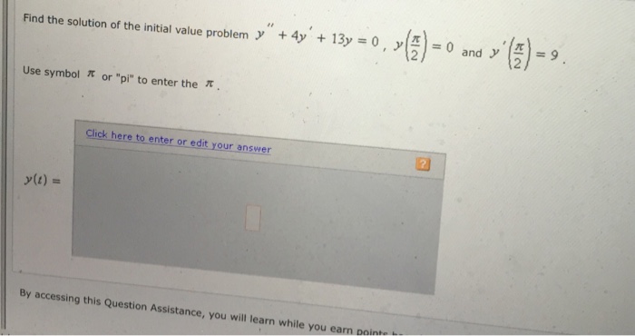 Solved Find the solution of the initial value problem y" + | Chegg.com