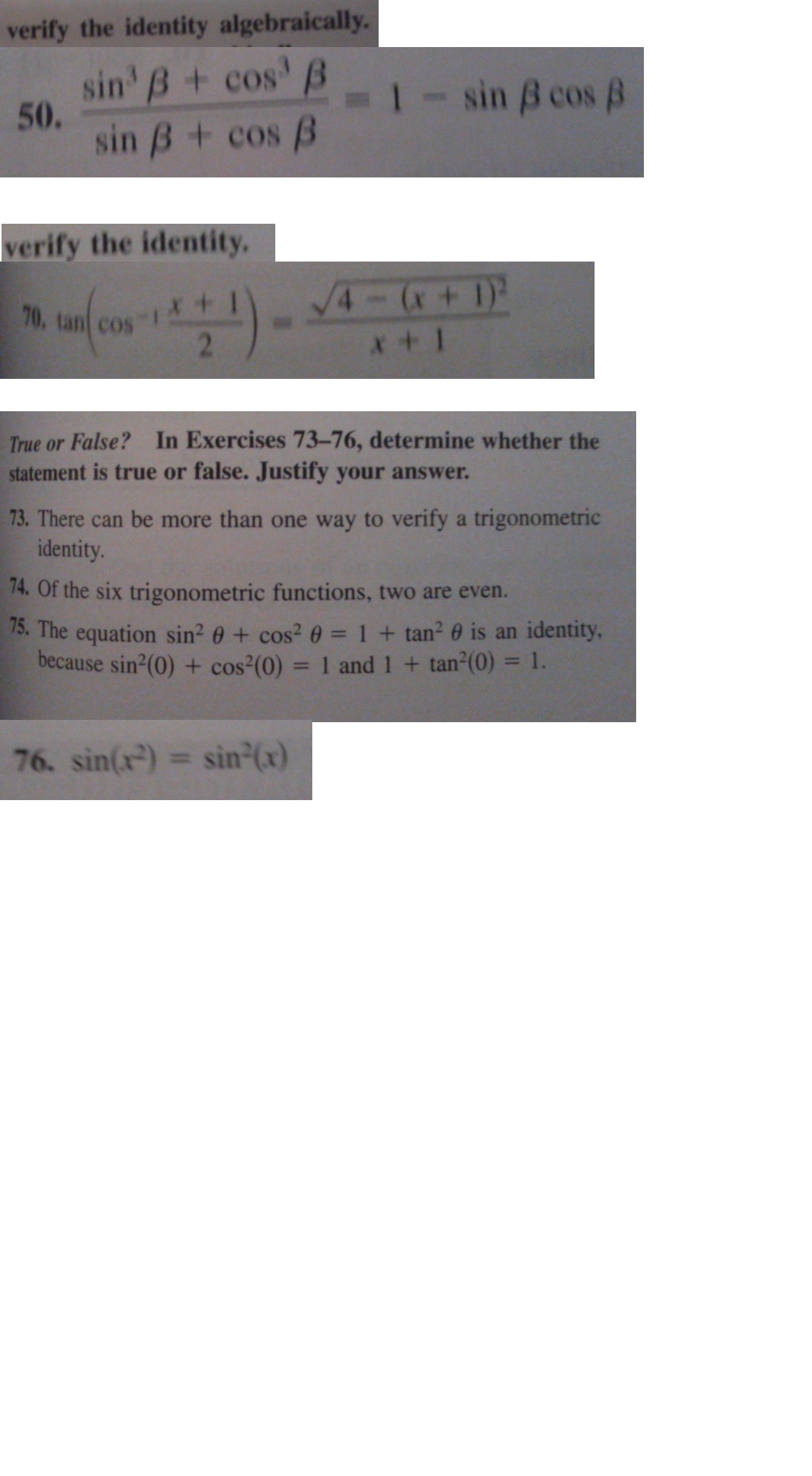 Solved Verify the identity algebraically. Verify the | Chegg.com