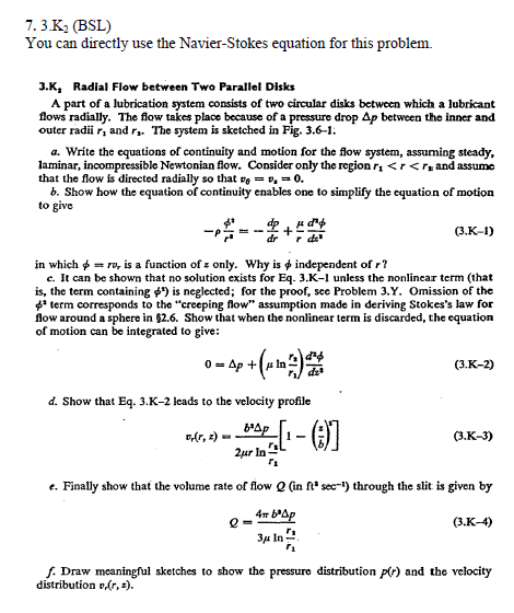 7. 3.K3 (BSL) You can directly use the Navier-Stokes | Chegg.com