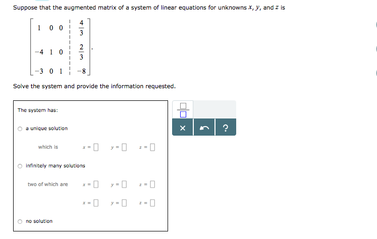 Solved Suppose that the augmented matrix of a system of | Chegg.com