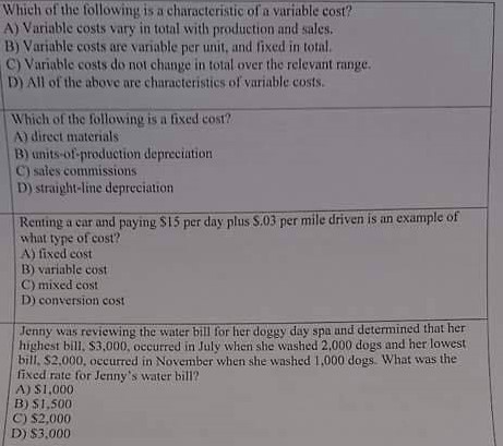 Solved Which of the following is a characteristic of a | Chegg.com