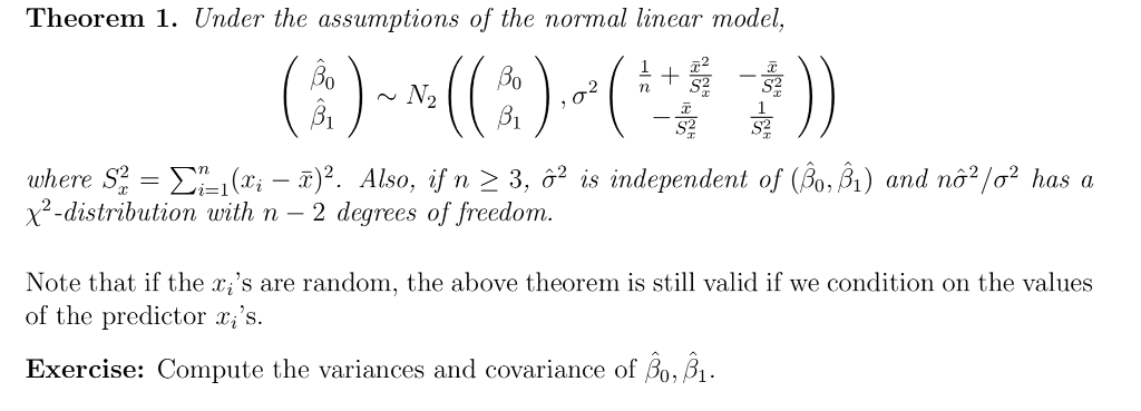 Solved Theorem 1. Under the assumptions of the normal linear | Chegg.com