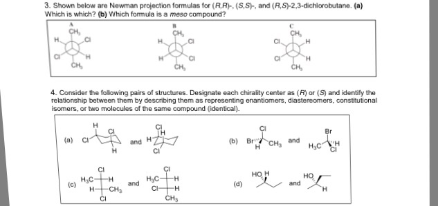 Solved Shown below are Newman projection formulas for (R, | Chegg.com