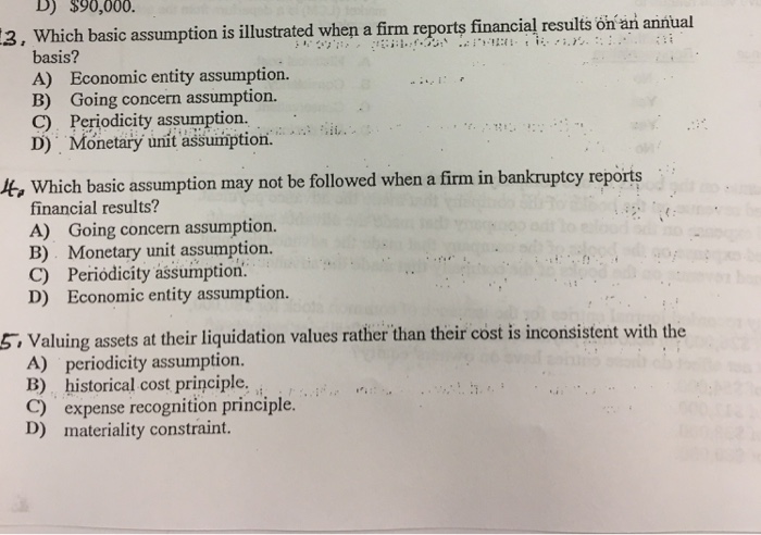 Solved Which basic assumption is illustrated when a firm | Chegg.com