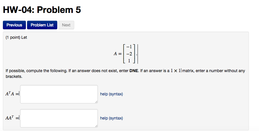 Solved Let If possible, compute the following. If an answer | Chegg.com