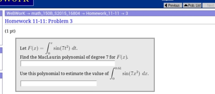 Solved Let F(x )=integrate 0 between x sin(7t^2) dt. Find | Chegg.com