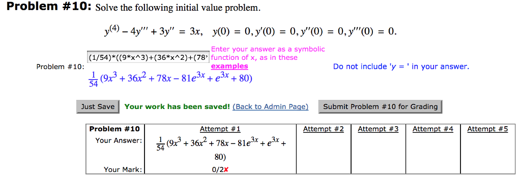 Solved Problem #10: Solve the following initial value | Chegg.com